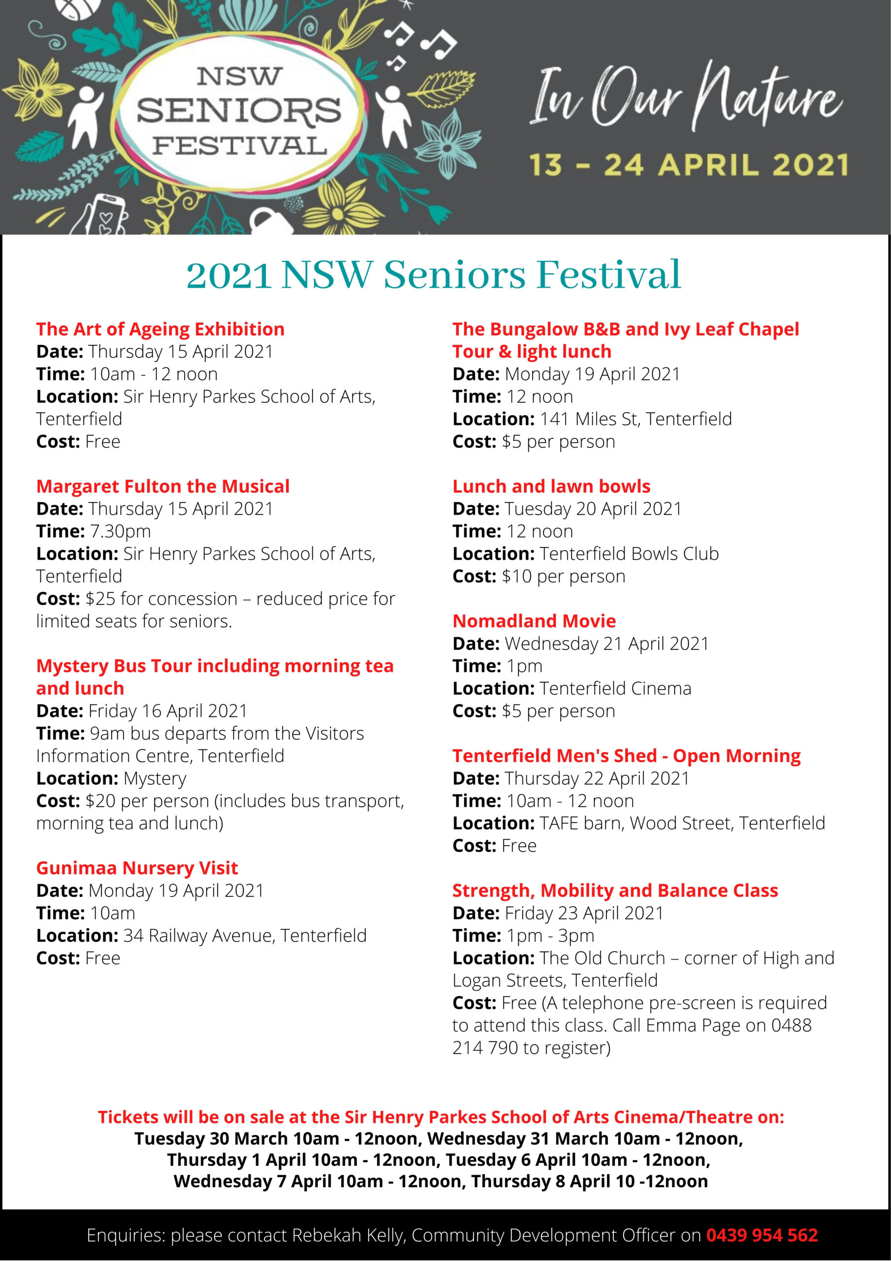 Seniors Week 2021 | Tenterfield Shire Council